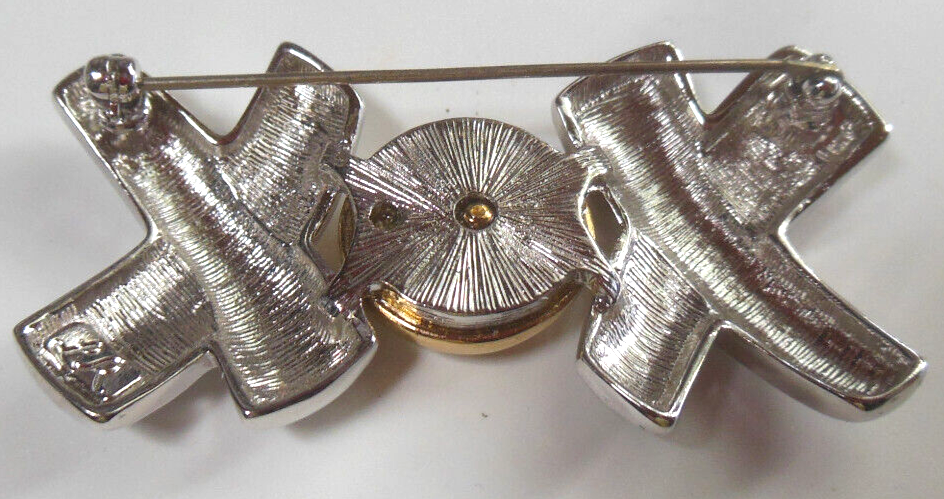 Signed LR "Lady Remington" Two-tone Brooch XOX Hugs Kisses 2.1/8" | eBay