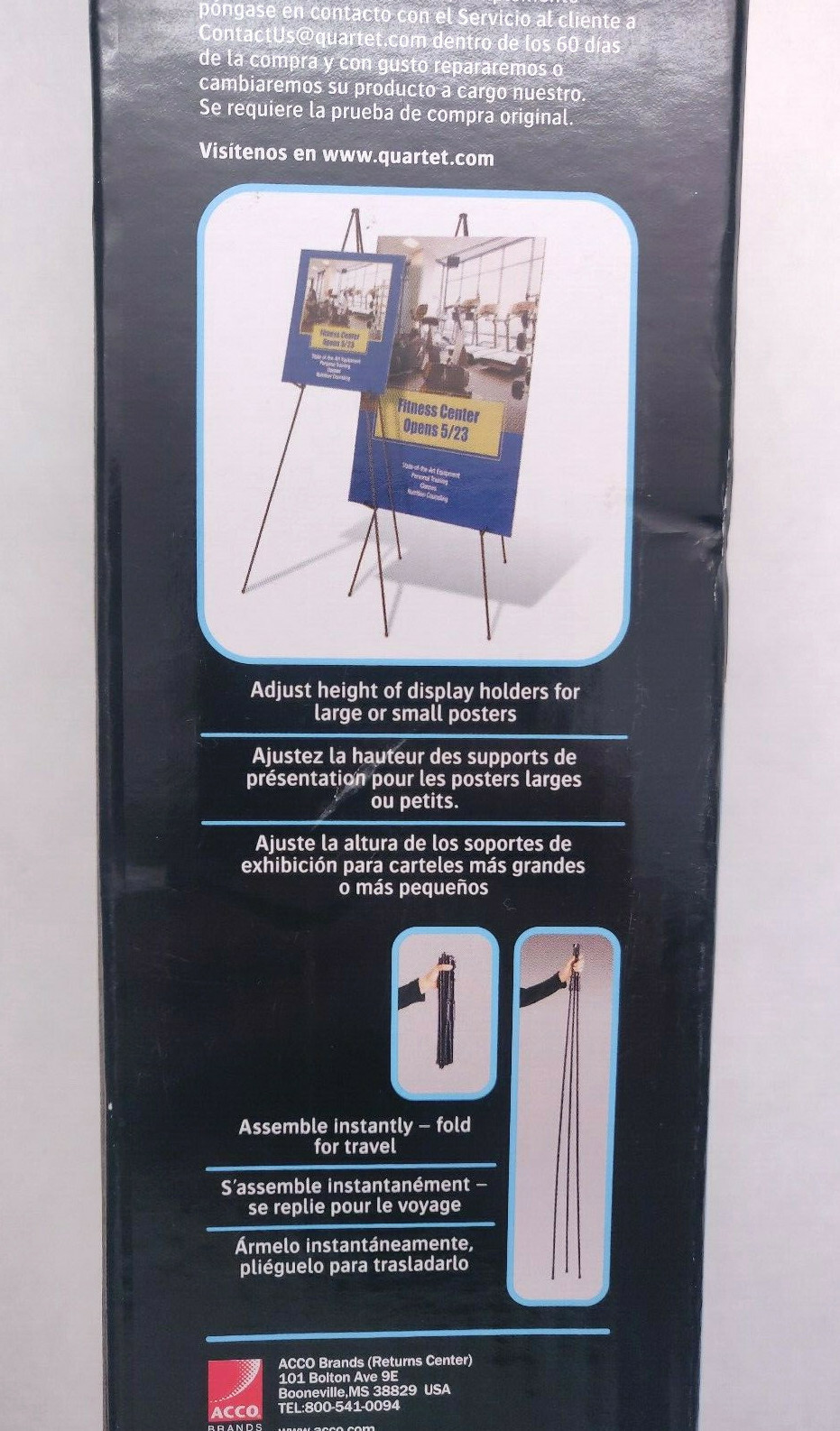 Quartet Instant Easel - 63" 5 lb Capacity - Folding Adjustable Non Skid ...