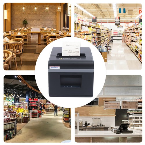 80MM Thermal POS Receipt Printer with Auto Cutter, USB Serial Cash ...