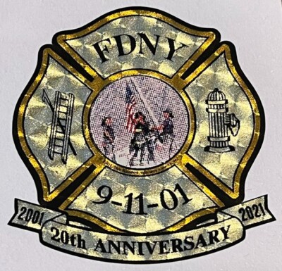 9/11 DOMED Decal Sticker FDNY 2021 9-11-01 20th Fire Dept. New York 3. ...