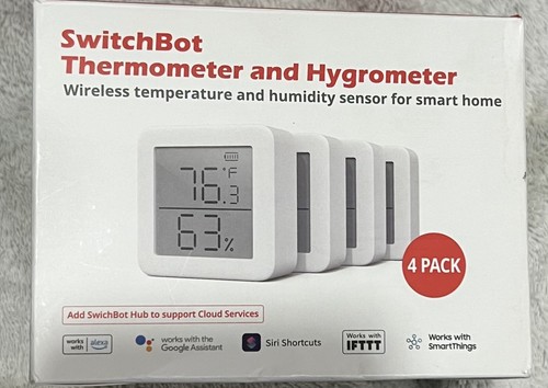 SwitchBot 4 Pack Smart Hygrometer Thermometer Bluetooth Meter. | eBay