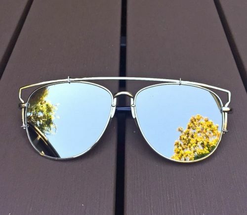 Large Metal Technologic Flat TOP BAR Aviator Fashion Designer Women ...