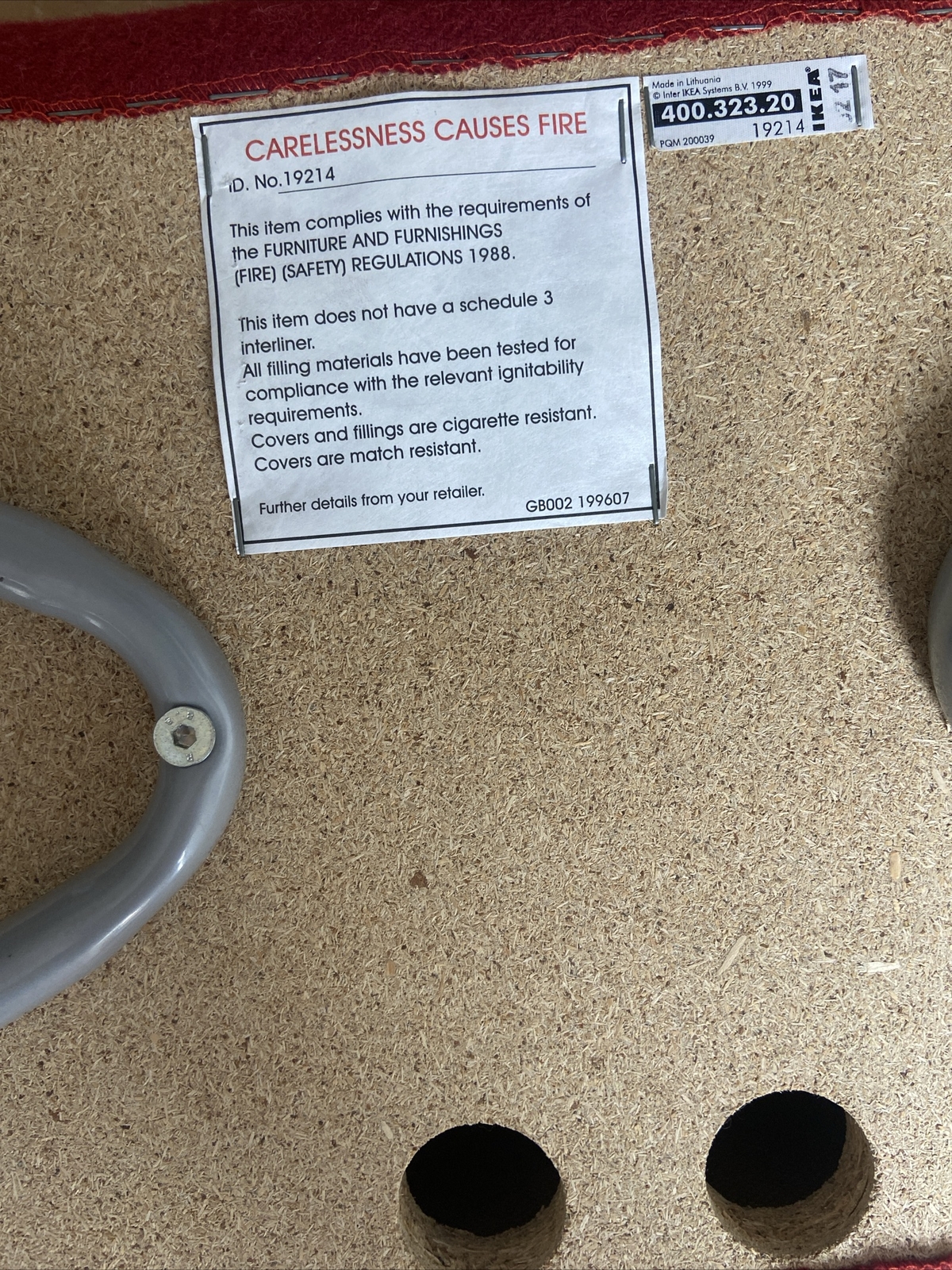 Vintage IKEA ‘PASTILL’ Wool Ottoman Postmodern Bench Upholstered 1999 ...