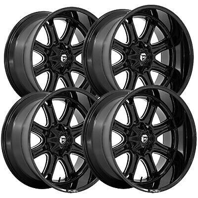 (Set-4) Fuel D853 Darkstar 22x10 8x170 -18mm Black/Milled Wheels Rims ...