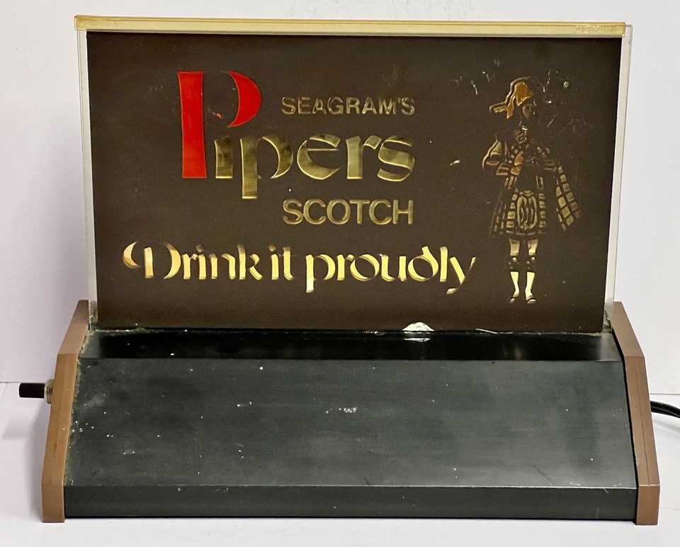 VINTAGE SEAGRAMS PIPERS SCOTCH DRINK IT PROUDLY CASH REGISTER LIGHT ...