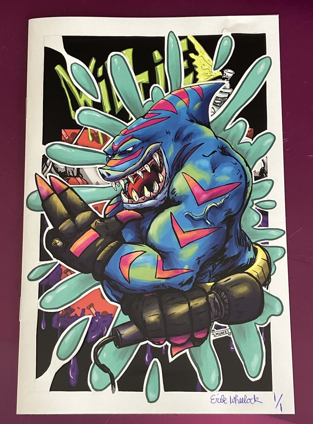 Smunchy Street Sharks Custom Die Cut Comic Sized Art Book Signed 1/1 | eBay