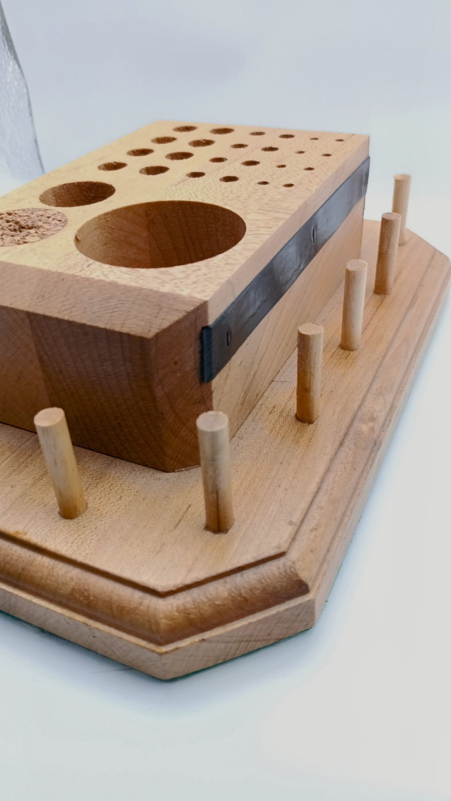 Vintage Style Solid Wood Fly Tying Tool Station & Organizer 12 Pegs 6x9 ...