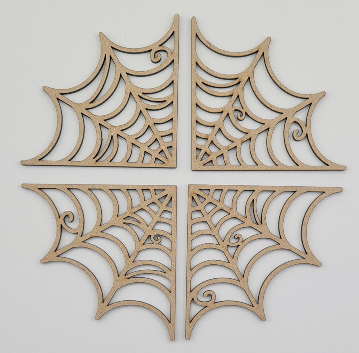 Wooden MDF Halloween Corner Split Spider Web Decoration Craft 100 ...