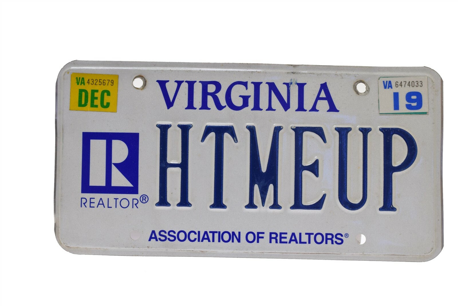 Virginia Realtor License Plate HT ME UP Hit Me Up Association of ...