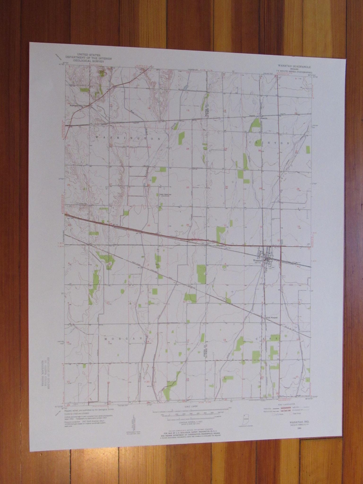 Wanatah Indiana 1955 Original Vintage USGS Topo Map | eBay