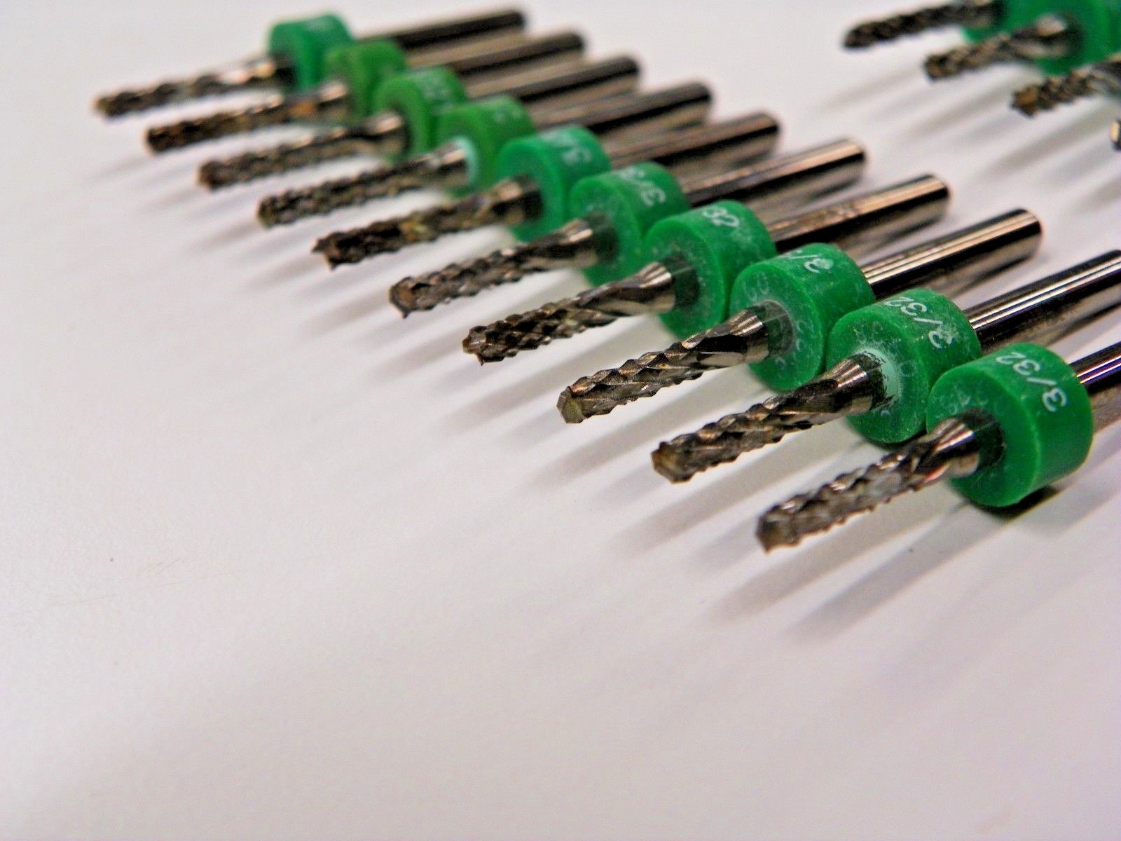 48 PCS, 3/32" SOLID CARBIDE DIAMOND CUT ROUTER BIT 1/8" SHANK, DRILL ...