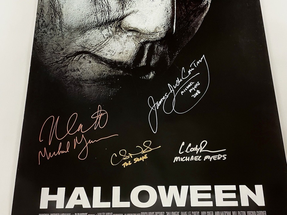 Halloween 2018 Cast Signed 1-Sheet Poster ALL 4 Michael Myers ...