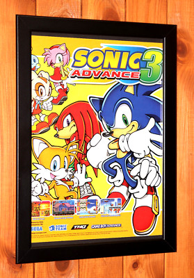 2004 Sonic Advance 3 Sega GBA Vintage Rare Promo Small Poster / Ad Page ...