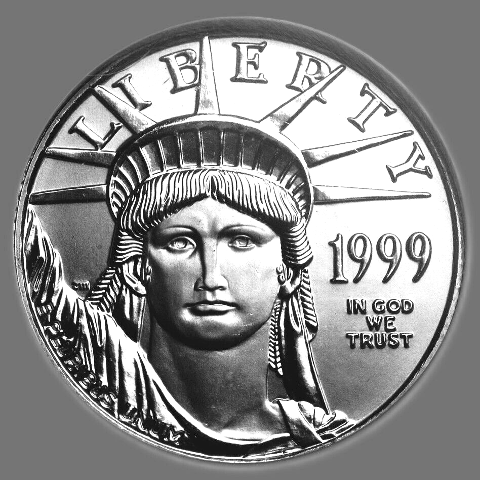 1999 AMERICAN LIBERTY 1/4 OZ. PLATINUM EAGLE 9995 FINE PLATINUM COIN ...