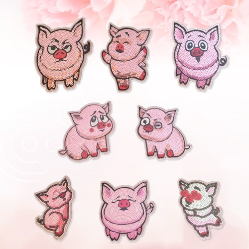 8 Pcs Sequin Motif Applique Sewing Patches Clothing Patch Cartoon ...