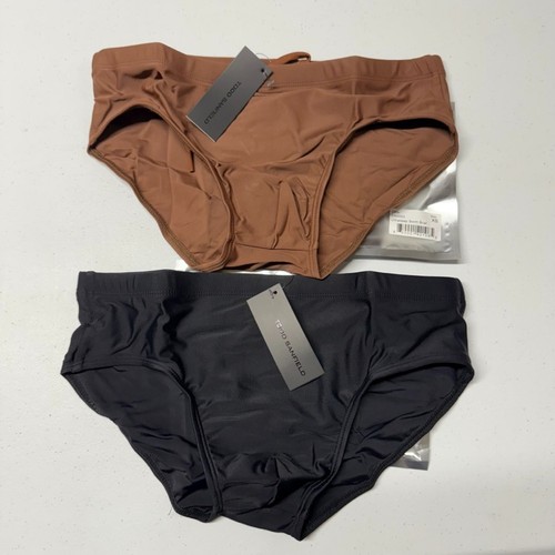 Todd Sanfield Swim Brief LOT OF 2 Men's XS Brown Black Ultradeep Pair ...
