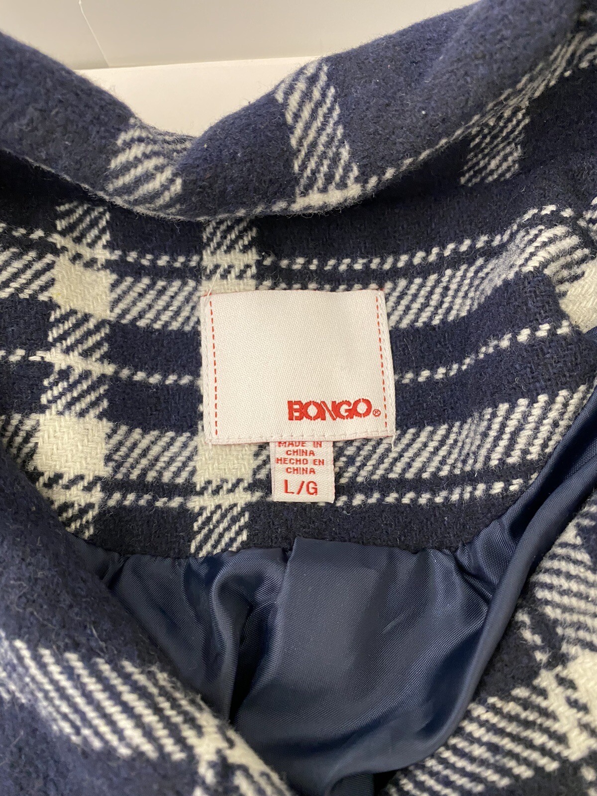 Bongo Belted Brushed Soft Button-Down Plaid Jacket Coat w/Pockets Size ...