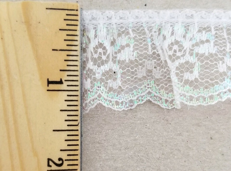1" Ruffled Gathered Lace Trimming - 12 Yards! - Color Options! | eBay