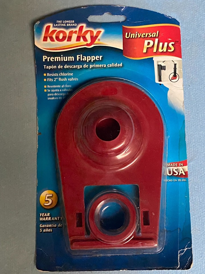 Korky Universal 2” Flapper with Chain for Gravity Flow Toilet Tanks ...