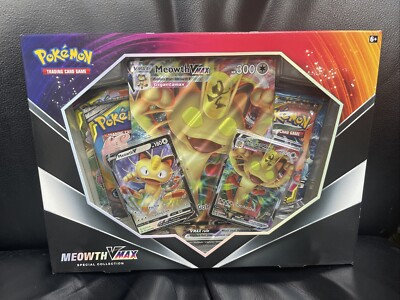 Pokemon TCG Meowth VMAX Special Collection Box - 4 Booster, Evolutions ...