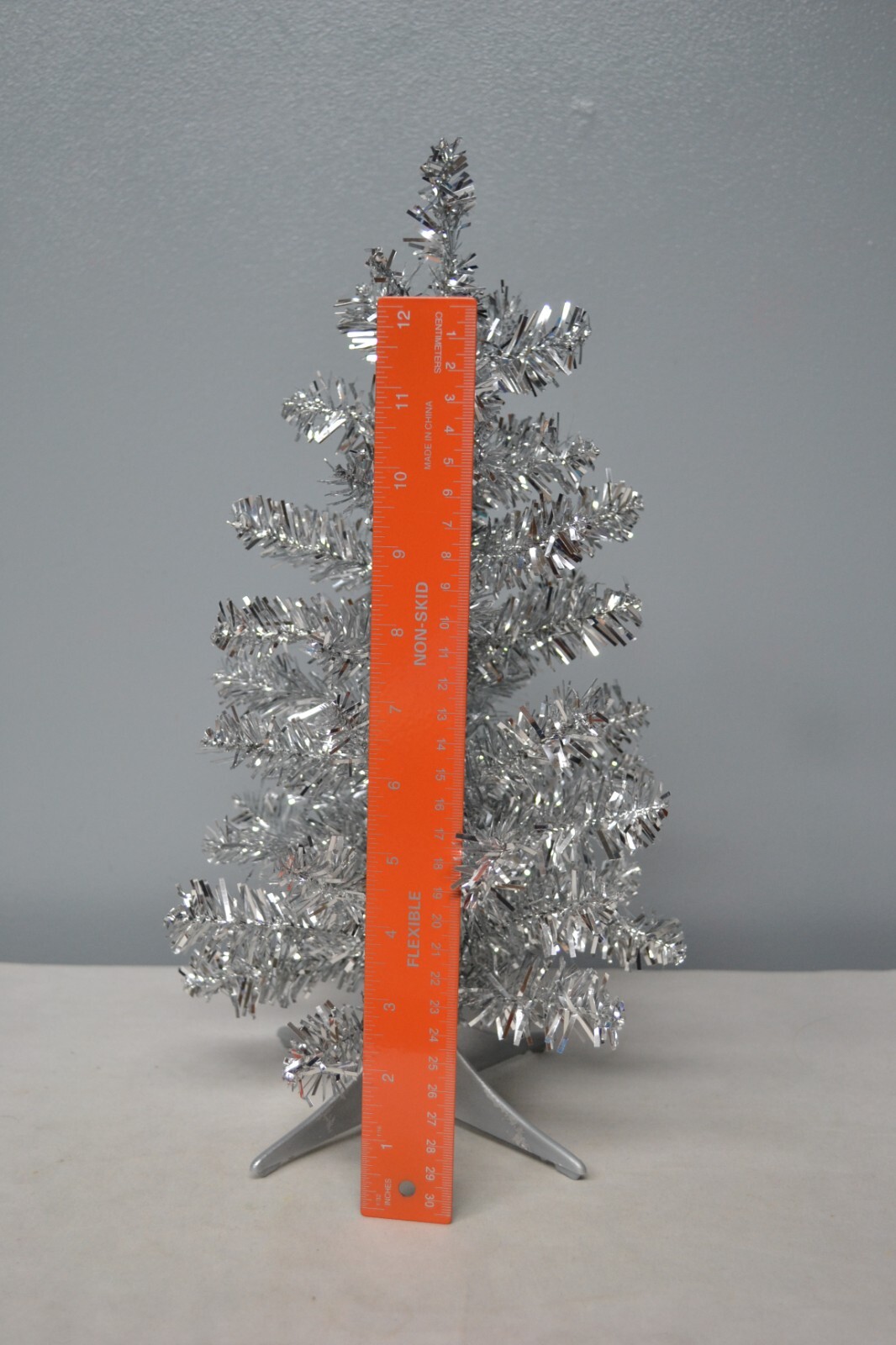 Silver Tinsel Tabletop Christmas Tree 15 inches Tall | eBay