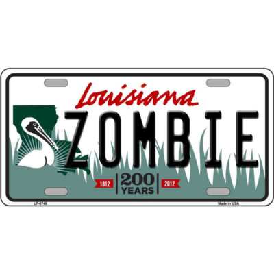 Zombie Louisiana Novelty Metal License Plate Tag LP-6749 | eBay