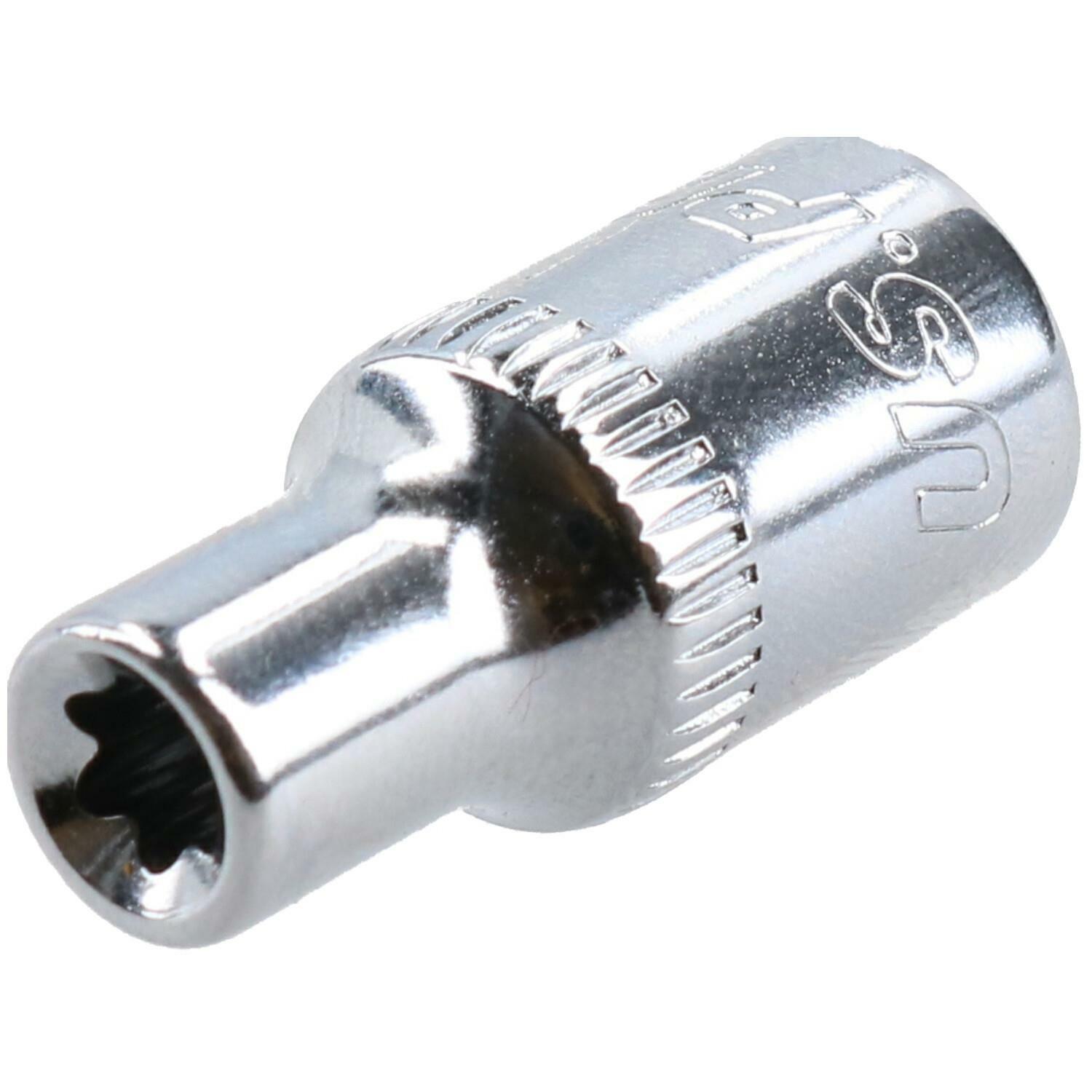 E5 Female Torx Socket Star Bit 1/4" Drive Standard External Chrome ...