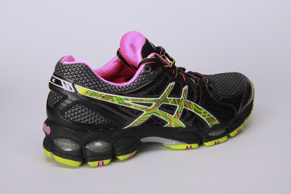 Super Rare Asics Gel Nimbus 14 Women Black /Green / Pink Running T291N ...