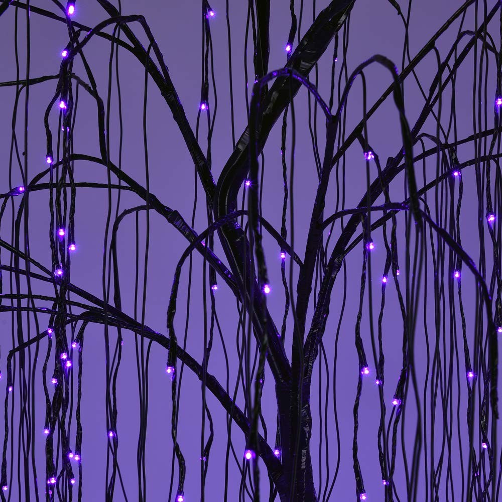 7 Feet Halloween Willow Tree with Spiders, 256 LED Lights for Home ...