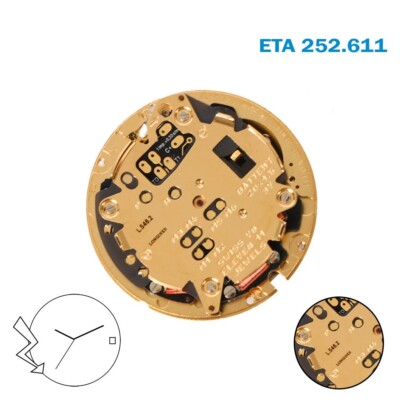 ETA New Movement 252.611 (Longines L546.2) Disk on 3 Without Battery ...