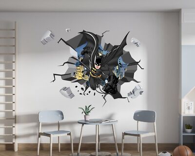 Batman Superhero WALL EXPLOSION Decal Wall Sticker Home Decor Art Kids ...
