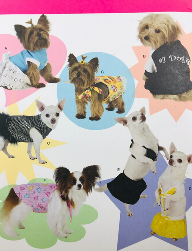 Simplicity DOG CLOTHES XS & Small Sewing Patterns Le Pampered Pooch ...