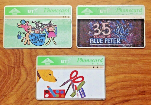 Blue Peter - Set Of Three BT Phonecards - 35 Years Of Blue Peter Art ...