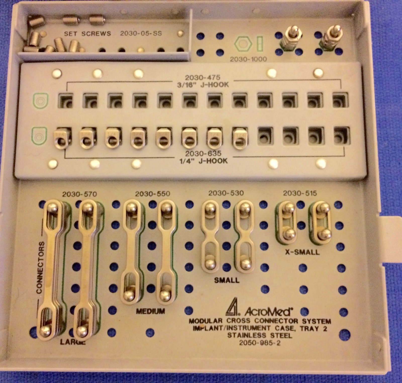 AcroMed modular cross connector system model 2050-985-2. GC, guaranteed ...