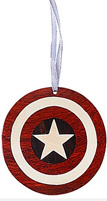 Captain America - Double-sided Wood Intarsia Christmas Tree Ornament ...