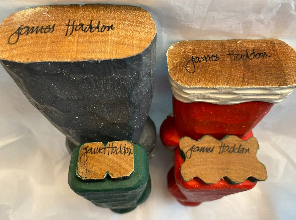 James Haddon ~ Set of 4 Hand Carved & Hand Painted "Carolers" ~ Very ...