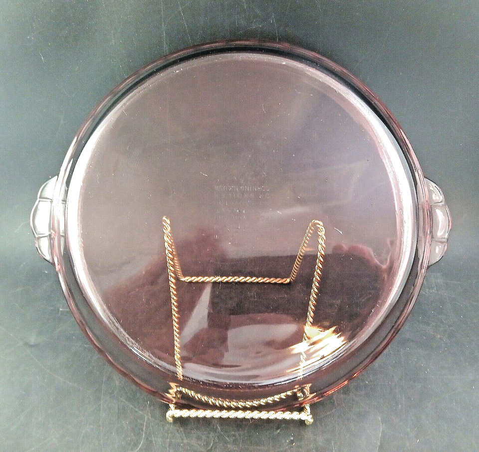 PYREX Cranberry Glass Pie Plate 229 Scalloped Edge Visions | eBay