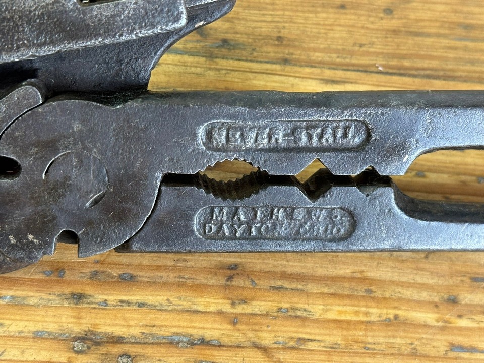 VINTAGE ANTIQUE MATHEWS DAYTON O. "NEVER-STALL" MULTI TOOL MONKEY ...