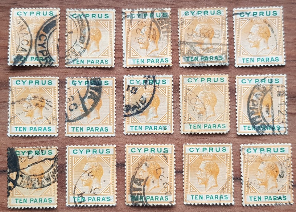 1912 -1914 Cyprus SG85 King George V 10 Paras Stamp Collection (25 ...
