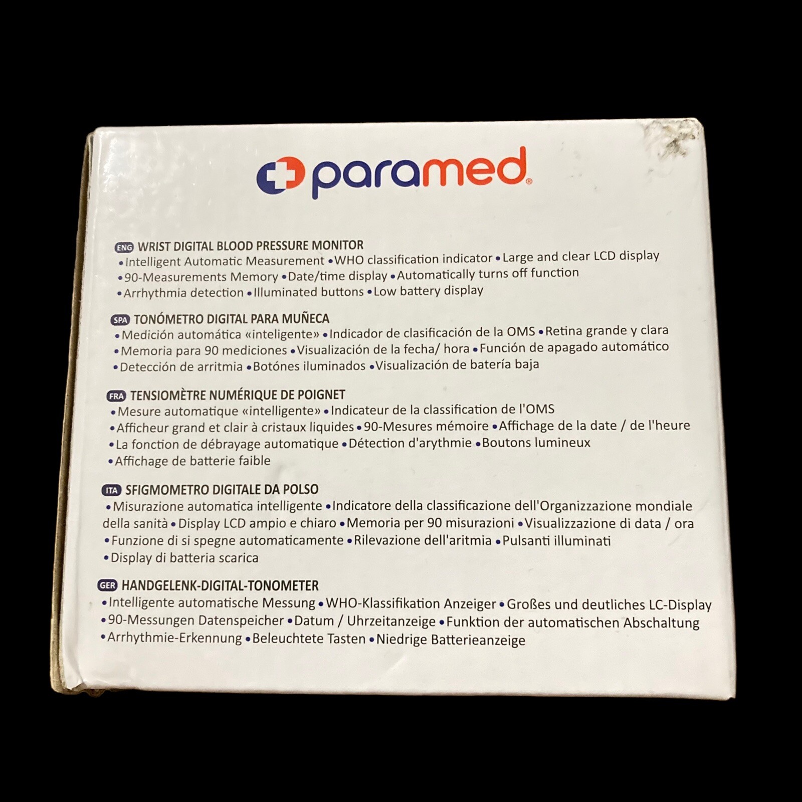 Paramed Wrist Digital Blood Pressure Monitor Cuff PG800A12 for sale ...