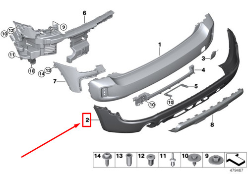 NEW MINI COUNTRYMAN F60 REAR BUMPER LOWER TRIM 51127391198 7391198 ...