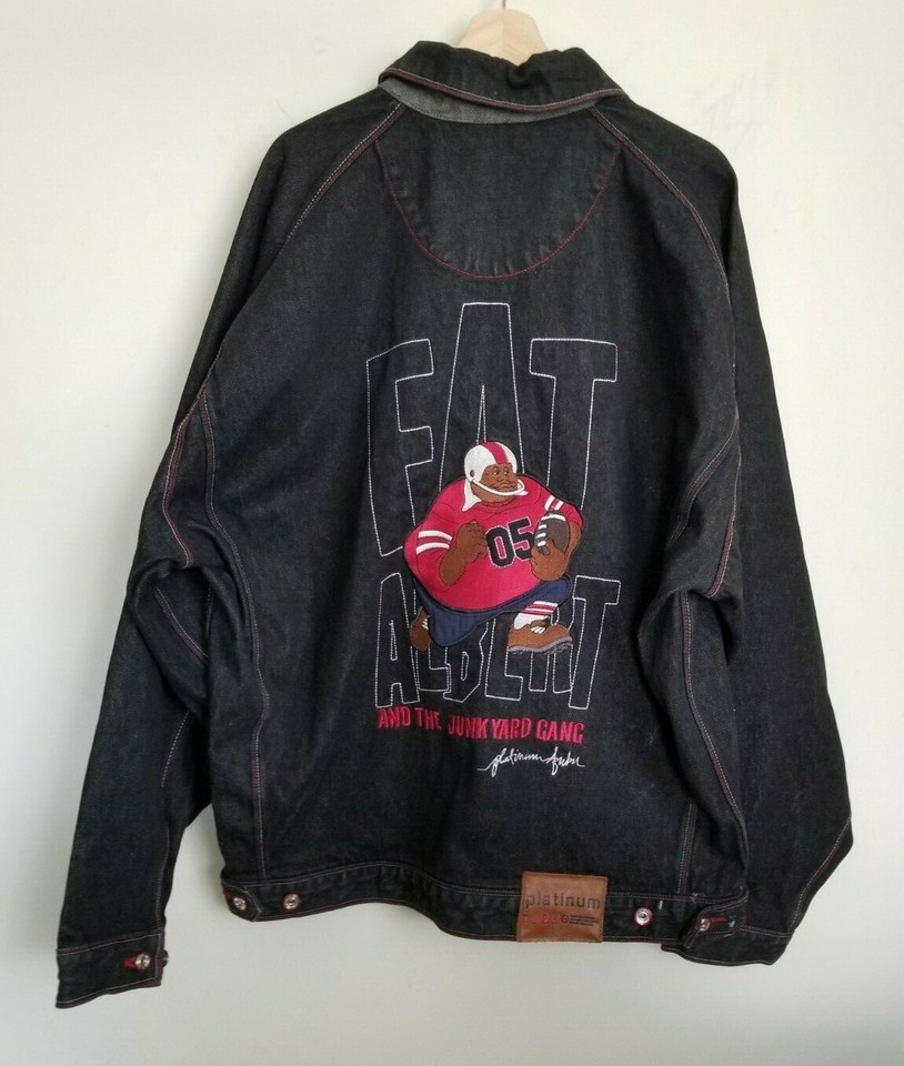 FUBU Platinum Vintage Jacket Fat Albert Junkyard Gang Black Denim ...