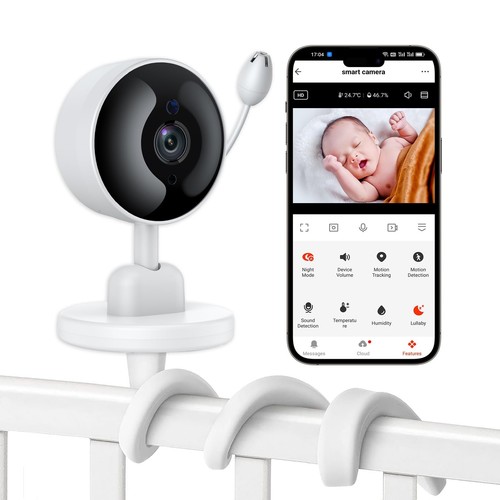 Baby Monitor with Camera and Audio, 2K WiFi Indoor Video Baby Camera ...