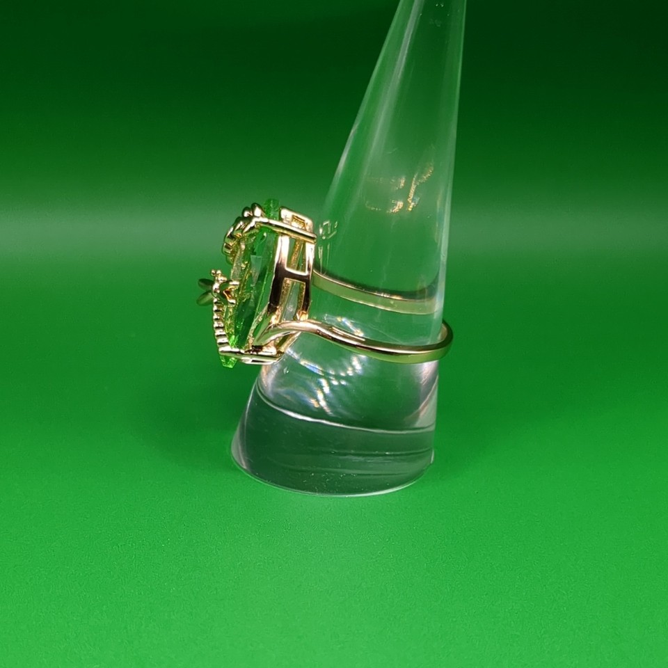 Gold Tone Cocktail Ring Marquise Shape Dragonfly Design Green Accent | eBay