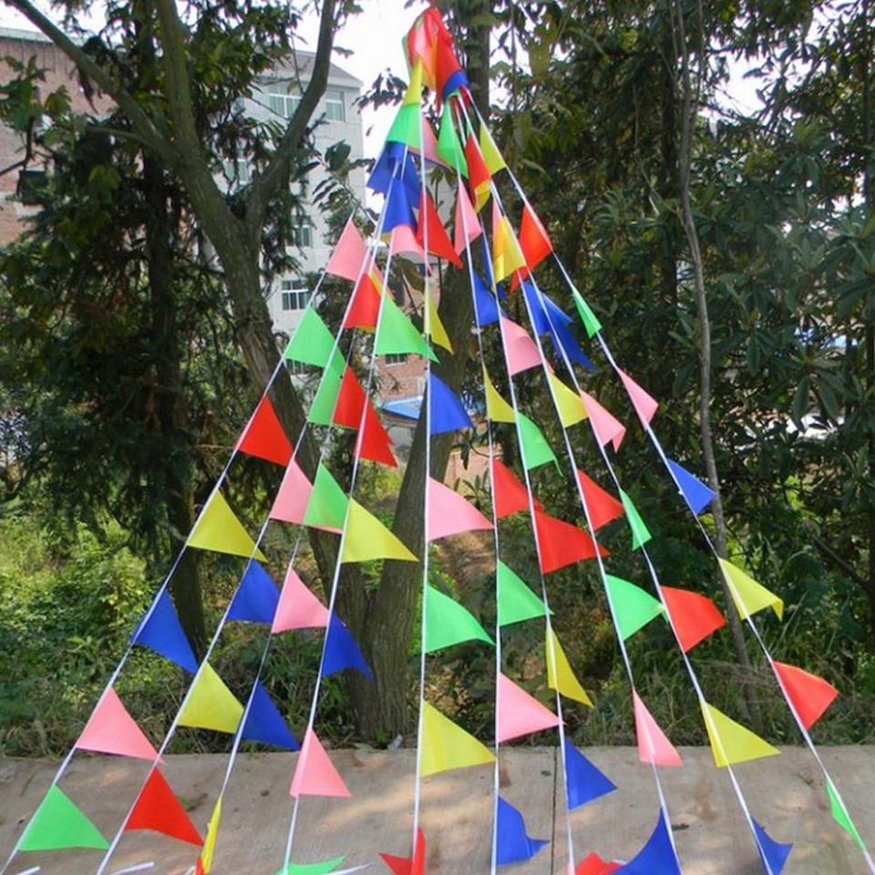 5 Pack/250 Triangle Bunting Banner Carnival Theme Party Decorations ...