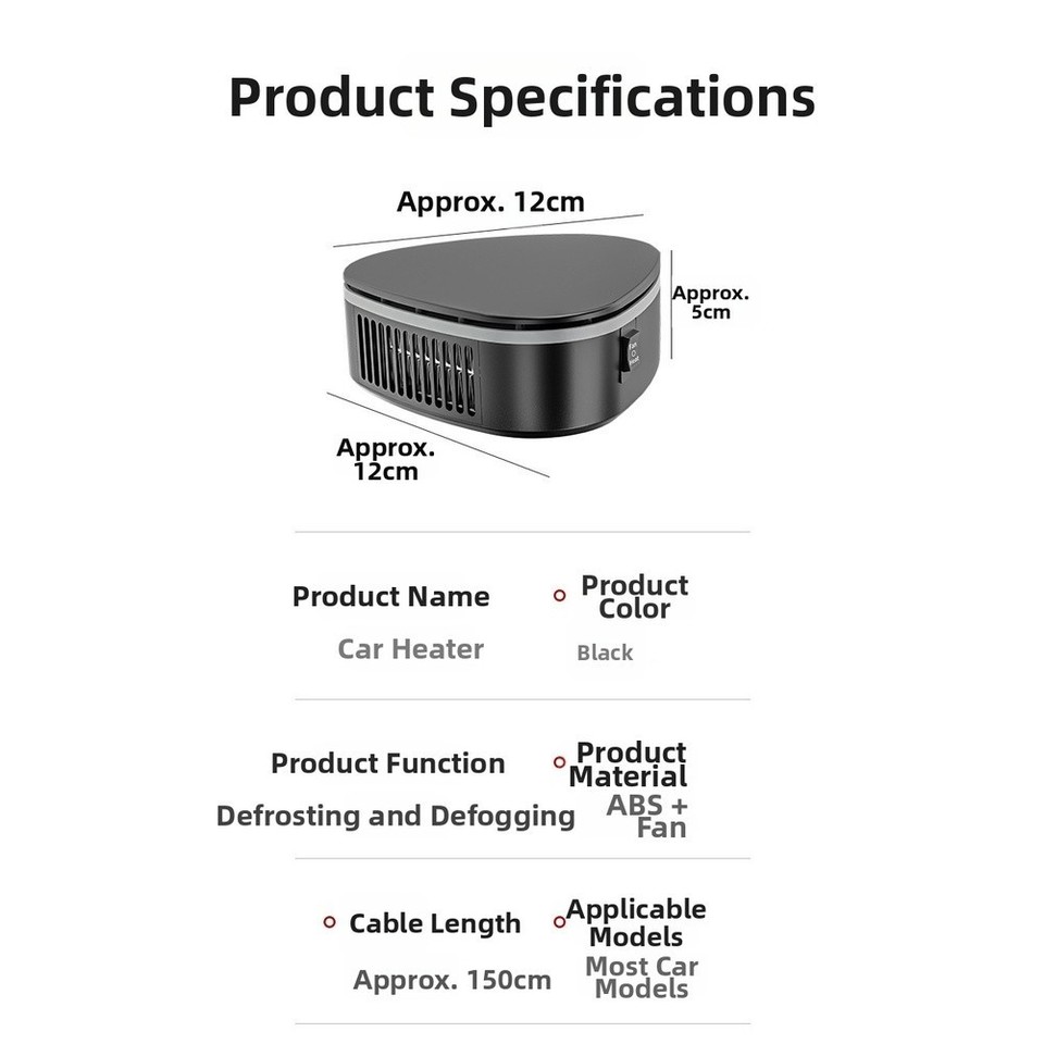 Winter Driving 12V Car Defroster Adjustable Rotation Angle Base Mount ...