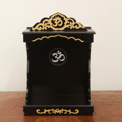 Temple Pooja Mandir OM Mandap Hindu Home Decor Wall Mounted Idol Stand ...