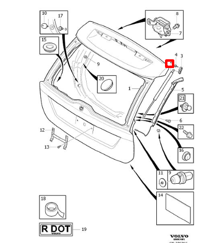 Volvo Xc60 2016 Tailgate Trunk Strut Damper 31365719 Fob2233 for sale ...