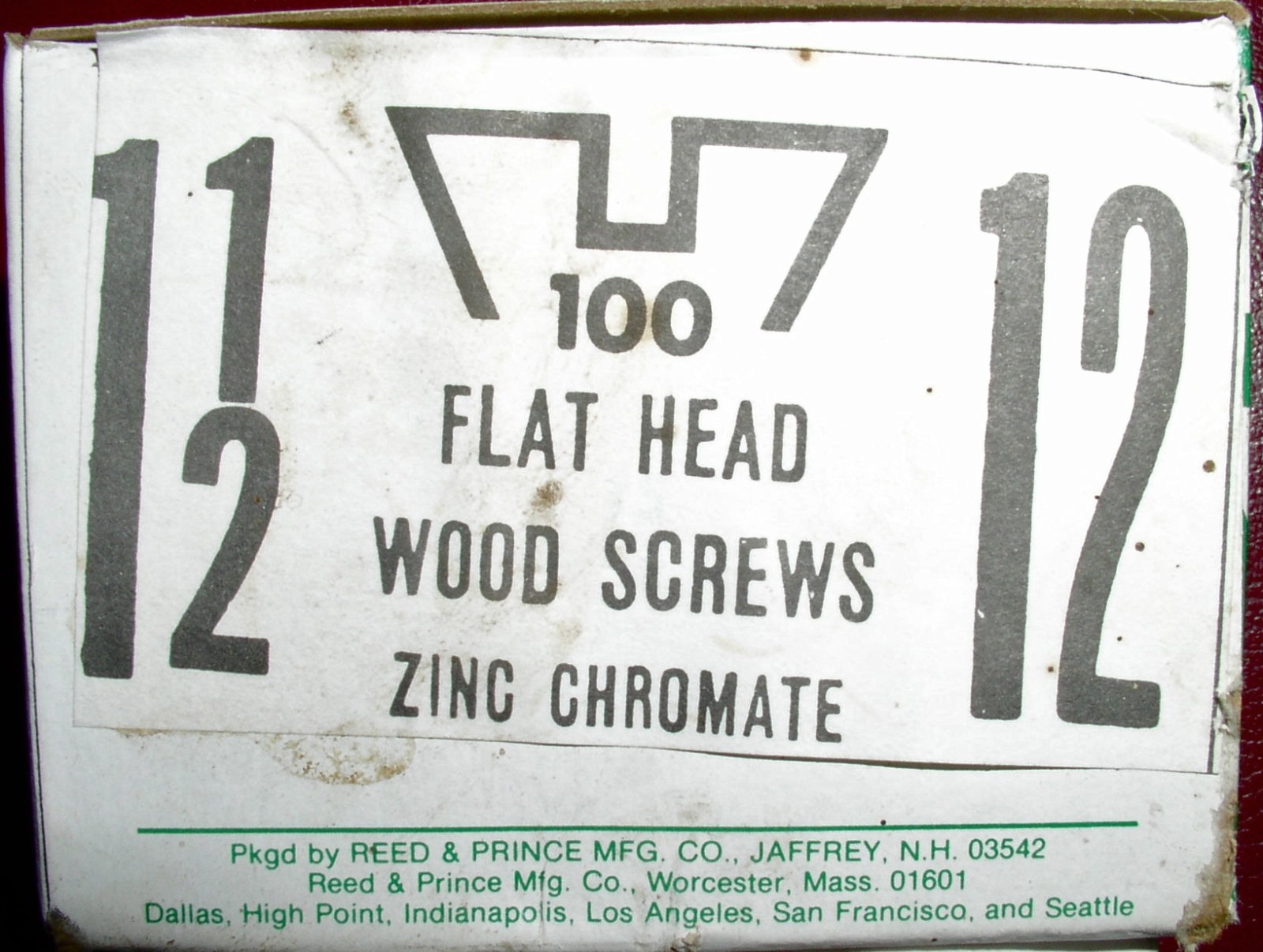 Reed & Prince Flat Head Wood Screws (12 pcs.), 1-1/2", #12, Zinc, Free ...