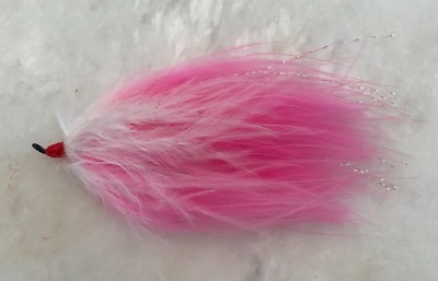 SHOWGIRL SALTWATER FLY FISHING FLY - PINK / WHITE - QTY 6 x SIZE #2 ...